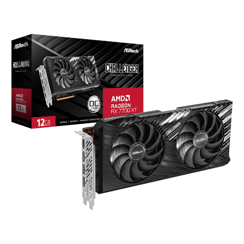 ASRock Radeon RX 7700 XT Challenger 12G OC 192-BIT Graphics Card